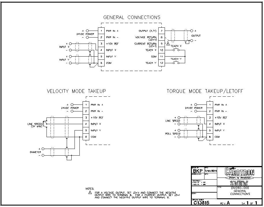 Voltage Divider: Module DIV280-000, Industrial DC Voltage, Connections